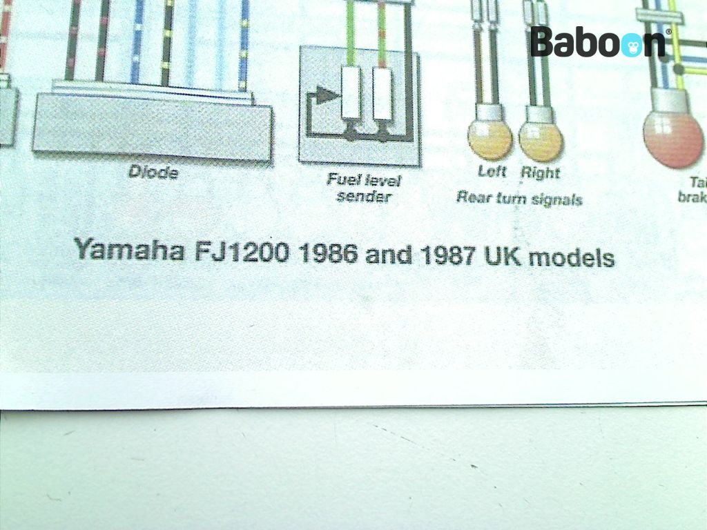 Yamaha FJ 1200 1986-1987 (FJ1200 1TX 1XJ) Owners Manual Wiring diagram ...